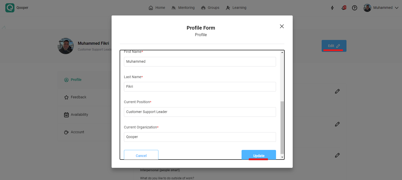 How To Update Your Profile And Edit Previously Answered Profile Form Questions